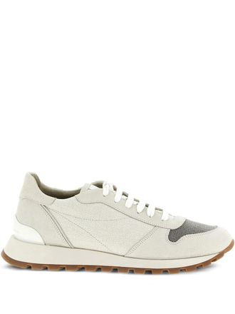 Brunello Cucinelli Sneakers mit Wildlederapplikation - Nude