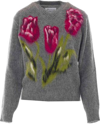 Maison Margiela Rundhalspullover - Grau