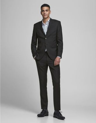 Jack & Jones Pantalon et blazer &agrave; boutonnage simple - Noir