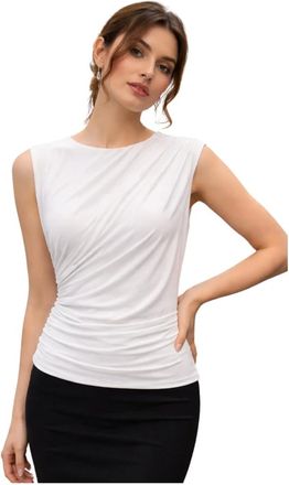 Mars&eacute;m Marsem, Femme, Blouses et Chemises, Blanc, Taille: 38 FR Canotta Spalla Larga Vestibilit&agrave; Aderente