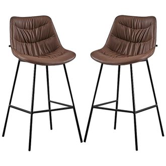 Generic Barhocker, Tresenhocker, 76 cm hohe Barhocker mit Metallbeinen und Fu&szlig;st&uuml;tze, Barhocker aus PU-Leder f&uuml;r K&uuml;cheninseln und Fr&uuml;hst&uuml;cksbereiche, 136 kg b