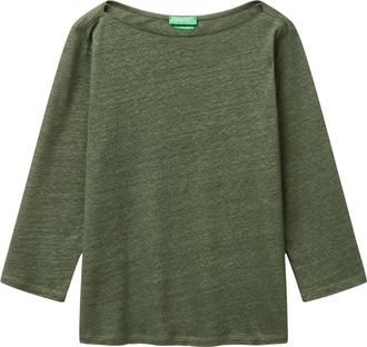 Benetton Damen M/L 37ujd109x T-Shirt, grün, Small