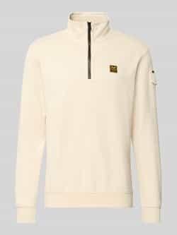 PME Legend Regular Fit Sweatshirt Baumwoll-Mix mit Troyer-Kragen