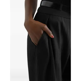 Dolce & Gabbana Pinstripe Virgin Wool Trousers - Black