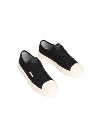 Calvin Klein Plateausneaker CALVIN KLEIN VULC LACE UP CANVAS, Damen, Gr. 37, schwarz, Textil, unifarben, Schuhe Plateausneaker, Schn&uuml;rschuh, Canvas-Sneaker, Halbsc