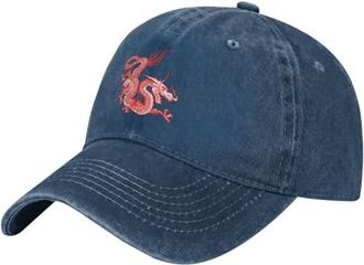 Generic Casquettes De Golf Dragon Rouge Chinois S&eacute;chage Rapide Casquette Trucker Vintage Visiere pour P&ecirc;che Sports Hip Hop