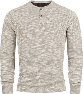 Indicode Langarmshirt Herren INVitus Shirt Langarm Herrenshirt Strukturiertes Henleyshirt mit Knopfleiste