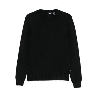 Add Gerippter Rundhals-Pullover - - Knitwear - Herren - Schwarzk - XL