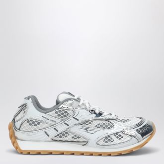 Bottega Veneta Flacher Turnschuh Orbit silber/wei&szlig;