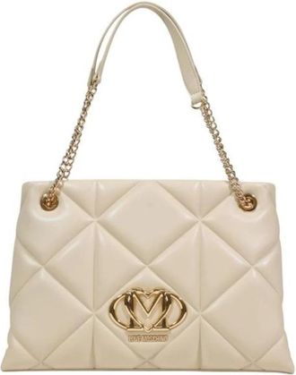 Love Moschino Femme, Sacs, Beige, Taille: ONE Size Sac &agrave; main en cuir artificiel avec poign&eacute;e sup&eacute;rieure