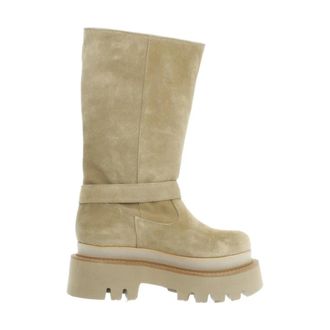 Yellow Schnallen Hohe Stiefel - - Shoes - Damen - Beige - 39 EU