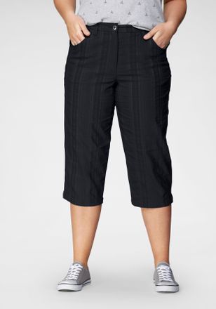 KjBrand Caprihose KJBRAND Babsie: bequemer Oberschenkel, Damen, Gr. 42, N-Gr, schwarz gestreift, Web, Obermaterial: 47% Baumwolle, 45% Polyester, 6% Viskose, 