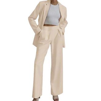 Generic Ensemble de v&ecirc;tements de d&eacute;tente pour femme - Chemise &agrave; manches longues - Veste et pantalon - Ensemble 2 pi&egrave;ces - Sweat &agrave; capuche et jogging - Gris, b