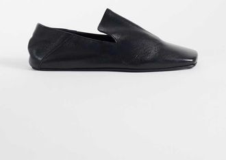 Asos Malachi chaussures style slippers en cuir noir
