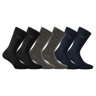 Fila Herren-Sportsocken, 6 St&uuml;ck, hohe Socken, f&uuml;r Herren, Tennis, Dunkelgrau/Marineblau/Schwarz, 43-46