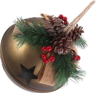 DOITOOL Gro&szlig;e Weihnachtsglocke aus Robustem Eisen Antik- DIY H&auml;ngedekoration f&uuml;r Weihnachtsbaum Leicht Langlebig Klassisches Festtagsornament f&uuml;r Kreative Xma