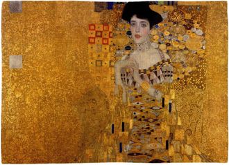 Fabulous Tischset aus Leinen - Gem&auml;lde Gustav Klimt Portrait von Ad&egrave;le Bloch Bauer I Kunst Vintage Original Gold - Gro&szlig;es Format 40 x 28,5 cm