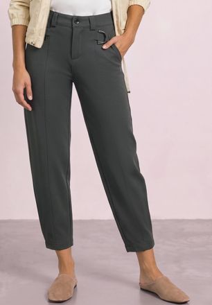 Street One Stoffhose STREET ONE, Damen, Gr. 32, L&auml;nge 28, grau (mossbound gr&uuml;n), Stoff, 61% Viskose, 32% Polyamid, 7% Elasthan, unifarben, comfort fit kn&ouml;chelfre