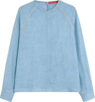 Max Mara Femme, Blouses et Chemises, Bleu, Taille: 38 FR Adone Blouse
