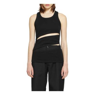 Coperni Femme, Tops, Noir, Taille: 38 FR Spiral Tank Top