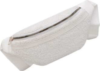 SOLUSTRE Pl&uuml;sch Bauchtasche Damen Wei&szlig; Laufg&uuml;rteltasche Sport H&uuml;fttasche Verstellbar Weiches Material f&uuml;r Reisen und Freizeit