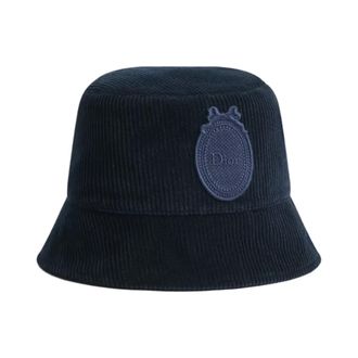 Dior Bob M&eacute;daillon Teddy-D &agrave; petit bord - Femme - Accessoires - Bleu - Taille: 58 CM