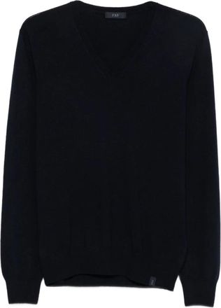 Fay Homme, Pulls, Bleu, Taille: L V-neck Tricots
