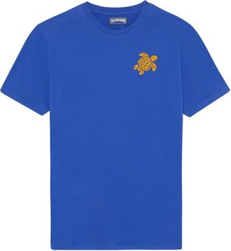 Vilebrequin t-shirt à broderie tortue - Bleu