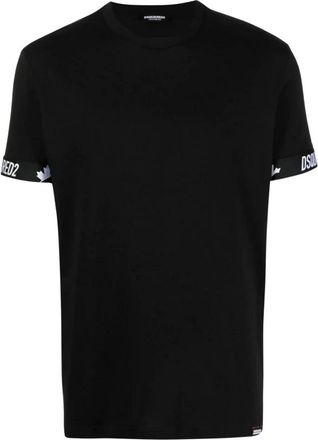 Dsquared2 T-shirt &agrave; col rond avec logo imprim&eacute; - Homme - Tops - Noir - Taille: M