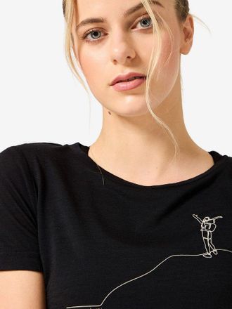 super.natural Print-Shirt Merino T-Shirt W GIPFELGL&Uuml;CK TEE w&auml;rmender Merino-Materialmix