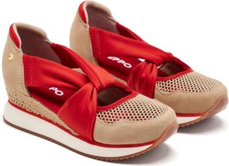 Gioseppo Darlington Sneaker, offen, Leder und Raphia, rot, 35 EU