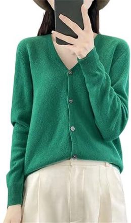 Generic Pull en laine m&eacute;rinos pour femme 100 % tricot col en V Version cor&eacute;enne polyvalente Hiver Cachemire, Wq015 Lv, Taille XL