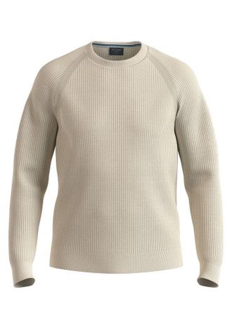 Olymp Rundhalspullover Waffle Structure Rundhals, casual, unifarben, regular fit