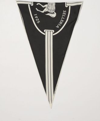 Fendi Foulard triangulaire en soie avec motif logo int&eacute;gral et ourlet en V