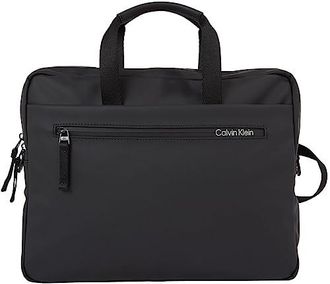 Calvin Klein Rubberized Slim Convertible Laptop Bag CK Black