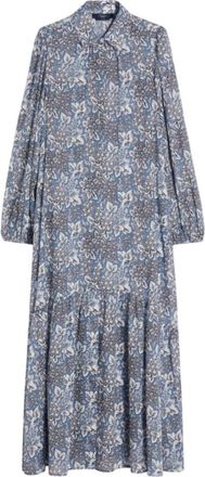 Max Mara Femme, Robes, Bleu, Taille: 44 FR Robe Voile en Pur Coton