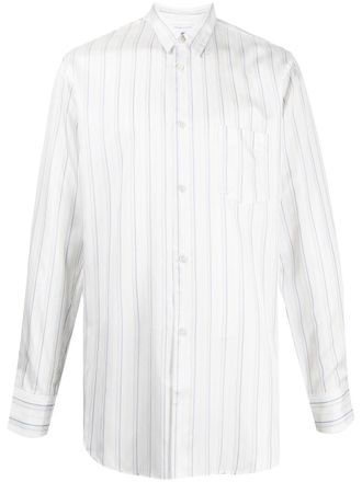 Comme Des Gar&ccedil;ons chemise ray&eacute;e &agrave; manches longues - Blanc