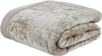 Catherine Lansfield Tagesdecke für Doppelbett aus Knautschsamt-Imitat - Polyester., Polyester, Natur, 53 x 23 x 53 cm