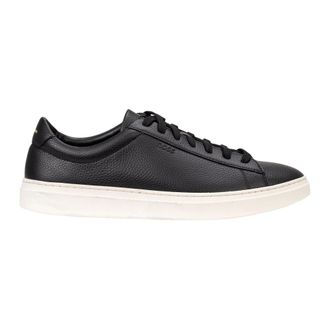 HUGO BOSS Homme, Chaussures, Noir, Taille: 45 EU Baskets Basse en Cuir Noir