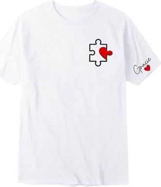 Generico T-shirt de la Saint-Valentin 2026 avec imprim&eacute; graphique personnalisable, t-shirt &agrave; manches courtes avec design unique pour lui, chemise &agrave; manches cou