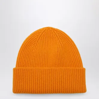 Le Bonnet Beanie aus Wolle und Caregora in Orange Peel