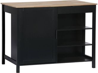 Sweeek Sweeek - 3-in-1-Kücheninsel, 5 Regale, 1 Tür, 1 Schublade, 120cm