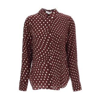 Stella McCartney Polka-Dot Seidenhemd - - Blouses & Shirts - Damen - Rot - M