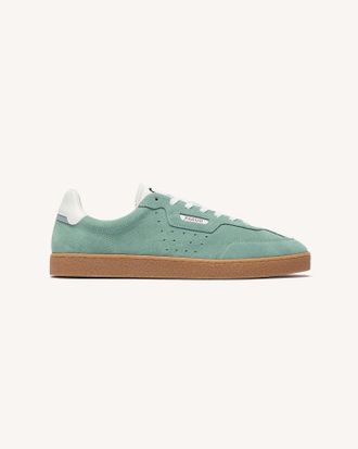 Faguo Baskets cuir su&egrave;de vert clair