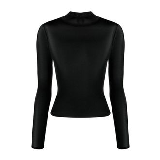 Courr&egrave;ges Mockneck 2nd Skin Top - - Blouses & Shirts - Damen - Schwarzk - XS