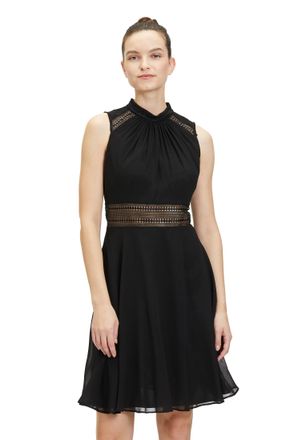 Vera Mont Damen Cocktailkleid mit Spitzeneinsatz 34, Schwarz