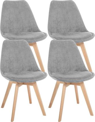 Clp Set 4 chaises déjeuner avec des linares gris clair, cordon