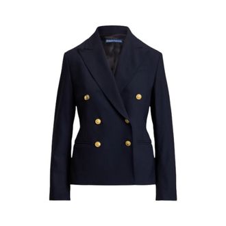 Polo Ralph Lauren Double-Breasted Stretch-Woll Crop Blazer - - Jackets - Damen - Blau - XS