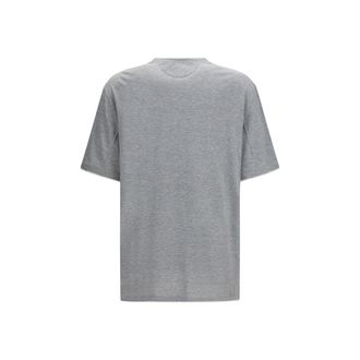 Brunello Cucinelli Cotton and Silk Blend T-Shirt - Gray