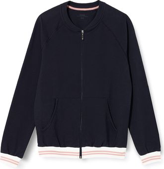 CALIDA Favourites Lounge-Jacke Damen, Glatte, leicht glänzende Oberfläche mit Soften Rippbündchen und seitlichen Einschubtaschen